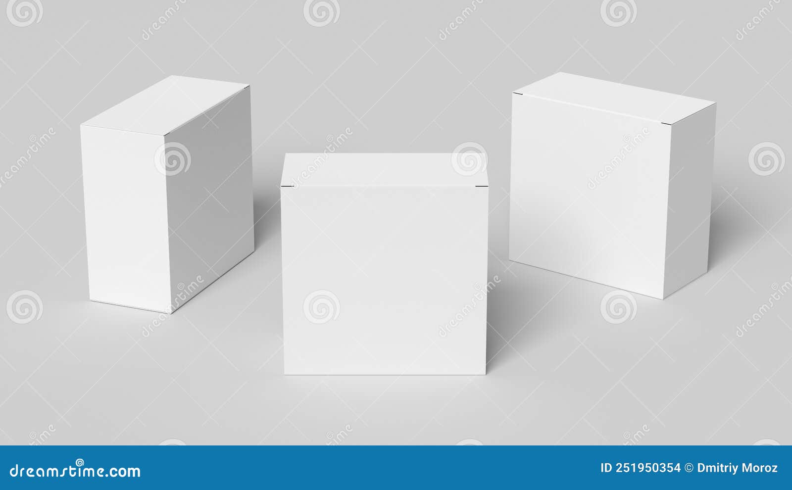 Three Square Boxes Mock Up. White Gift Boxes on White Background Stock ...