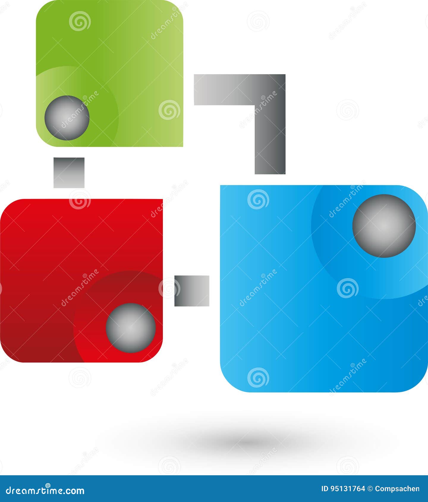 Three Squares and Balls, Internet and it Services Logo Stock Vector ...