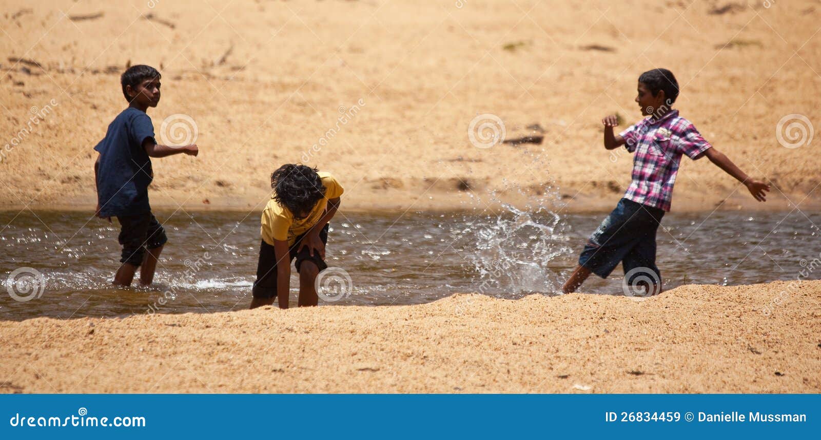 Three Sri Lankan Boys Playing in a Stream Editorial Stock Image - Image ...