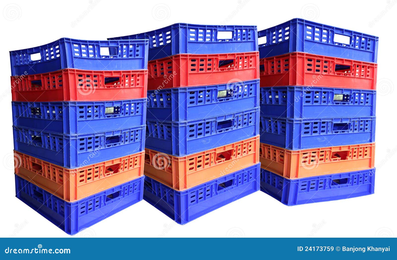 Three Stack of Plastic Crates Stock Image - Image of light, container ...