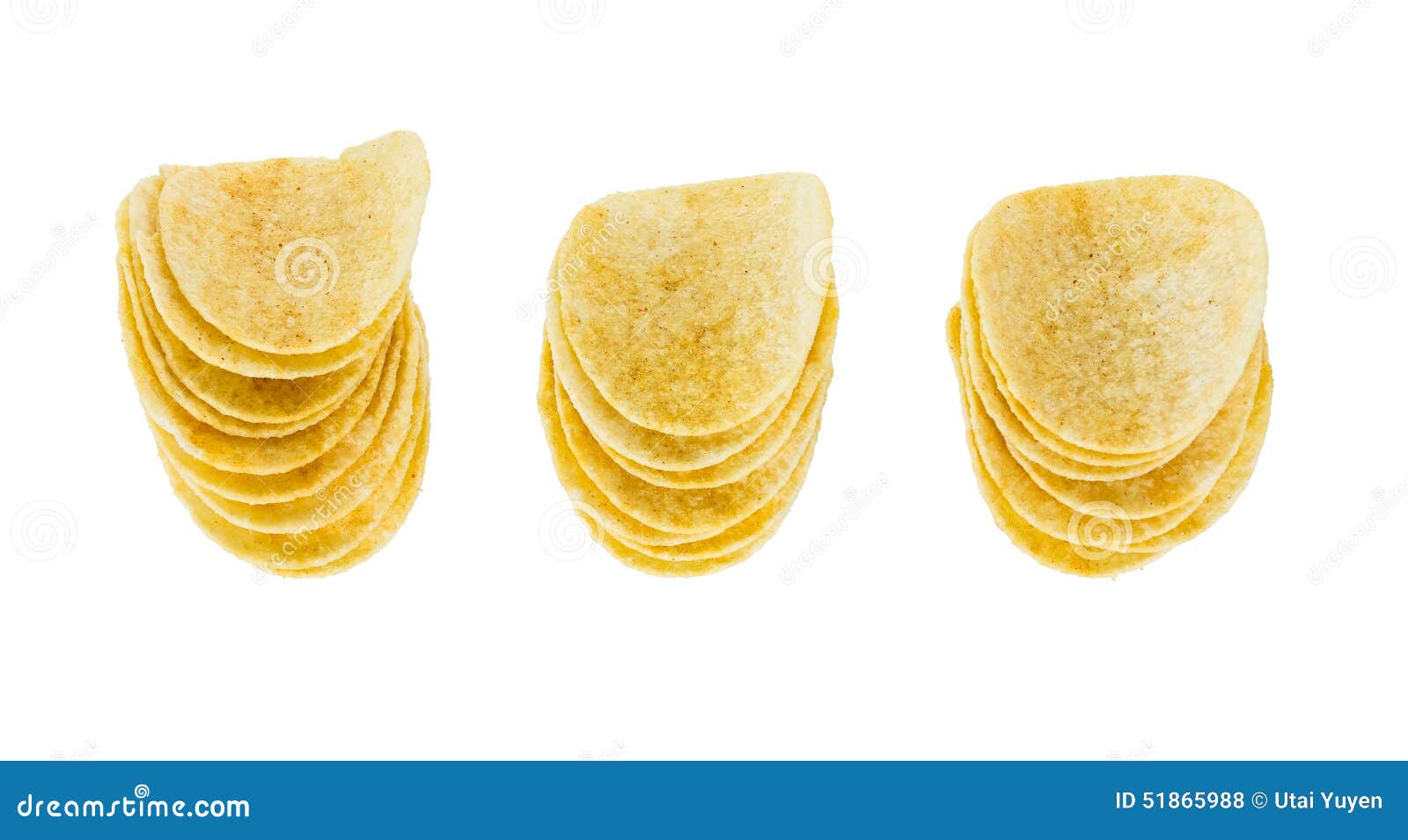 Three stack Potato chips stock photo. Image of snack - 51865988