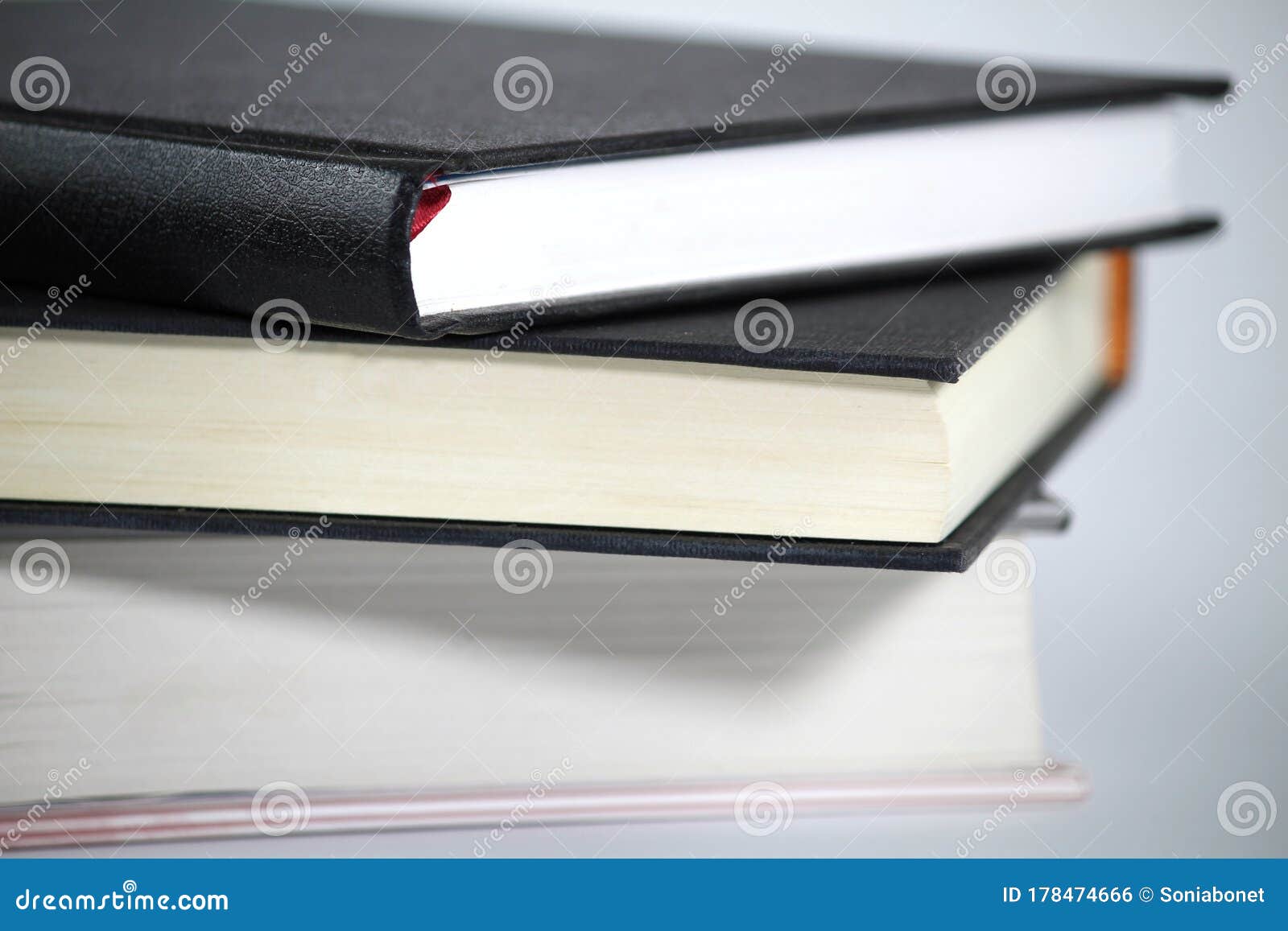 Three Stacked Books on White Background Stock Photo - Image of science ...