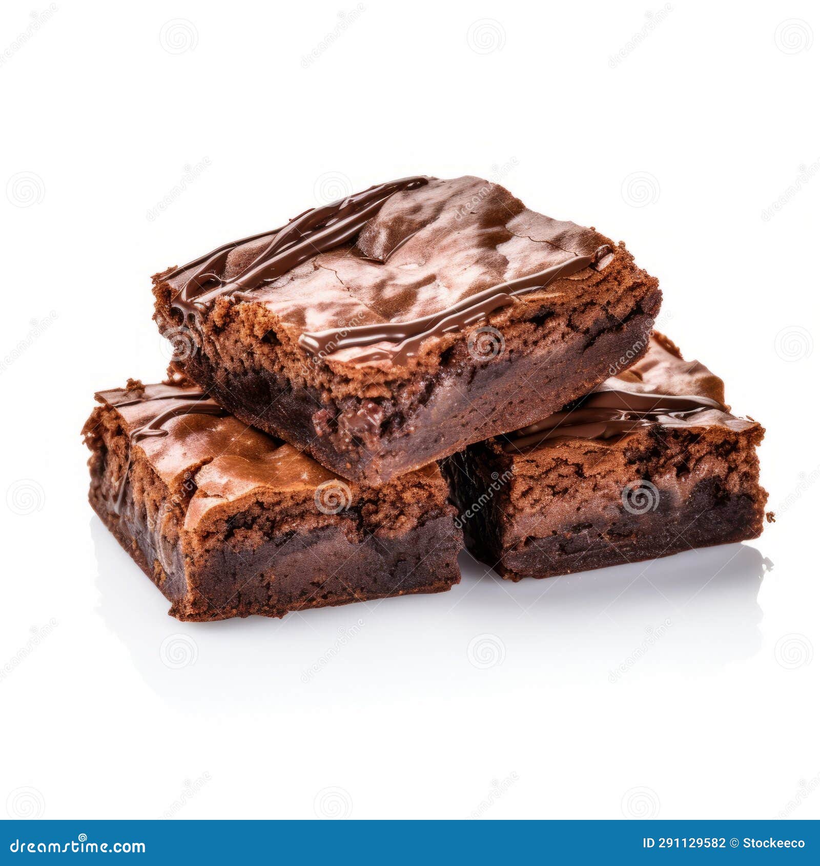 Real Photo Chocolate Brownies on White Background - Steve Henderson ...