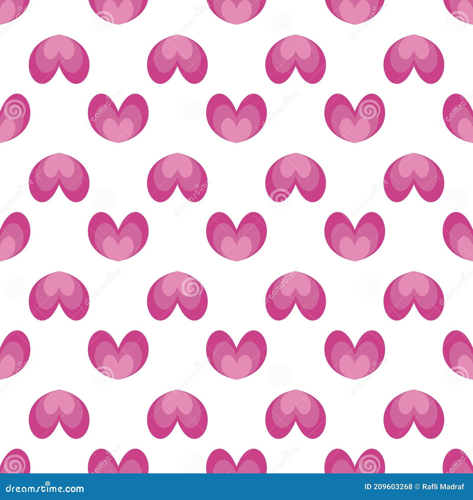 Three Stacked Hearts of Love. Seamless Pattern Stock Vector ...