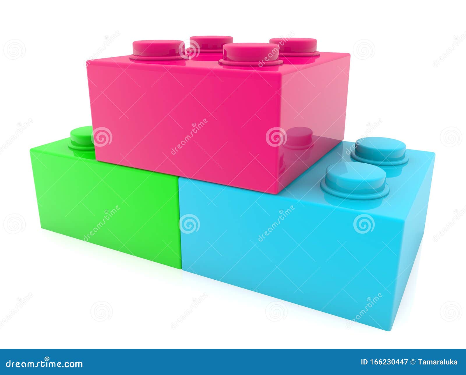 Three stacked toy bricks stock illustration. Illustration of building ...