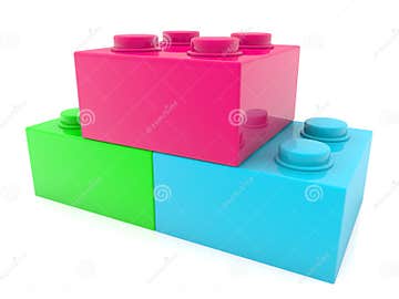 Three stacked toy bricks stock illustration. Illustration of building ...