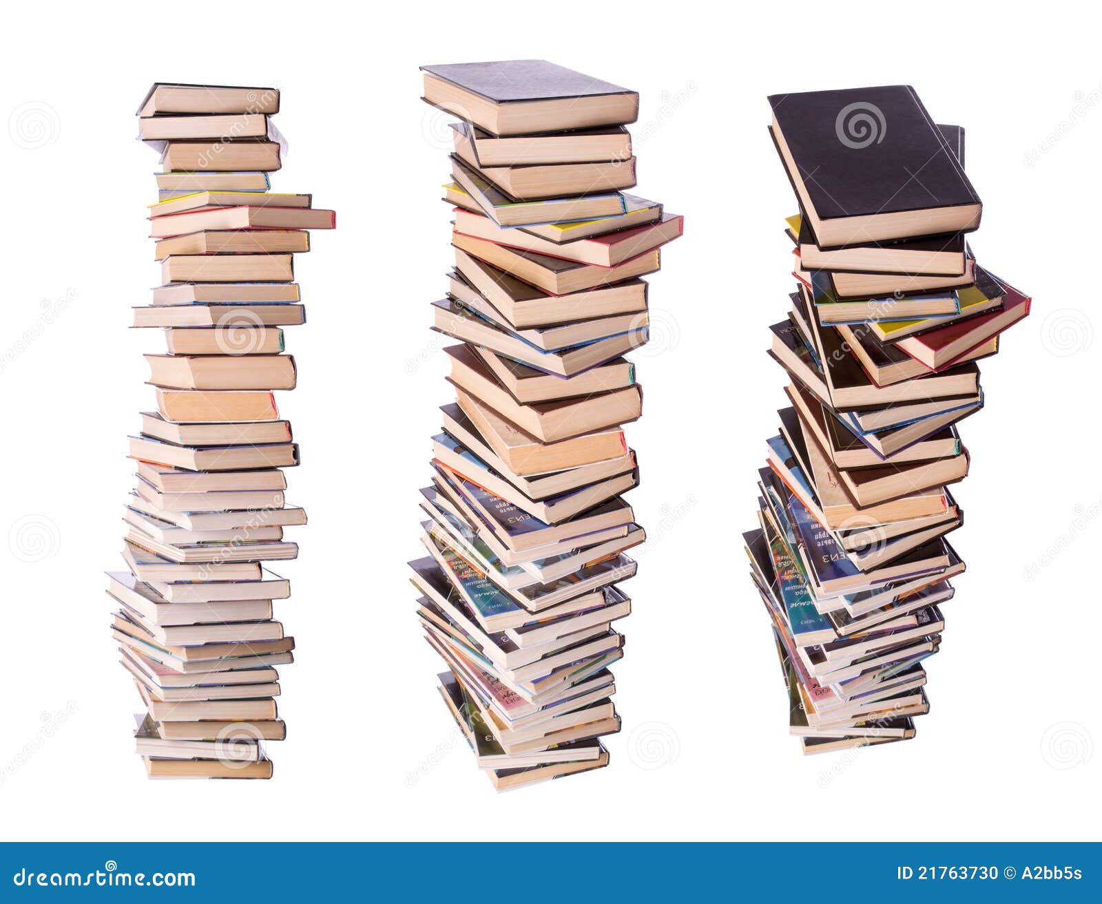 Three stacks of books stock photo. Image of learning - 21763730
