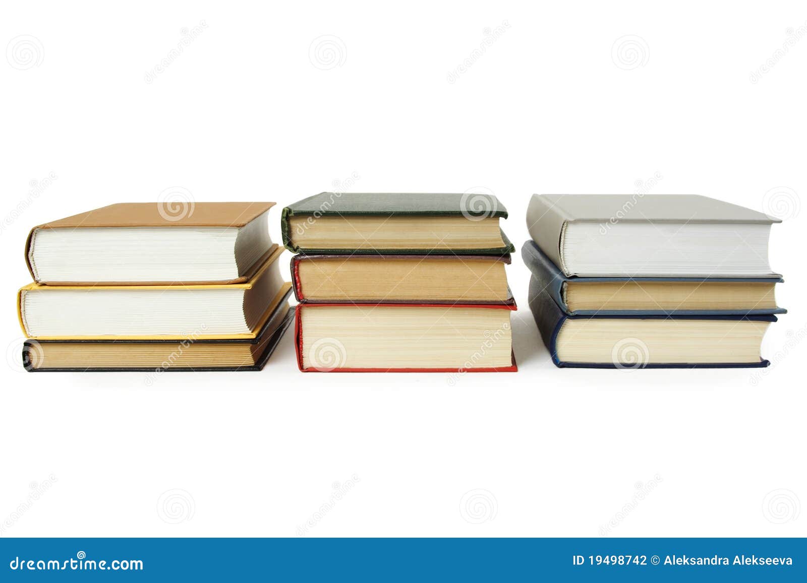 Three Stacks of Books in Hard Cover Stock Photo - Image of study, page ...