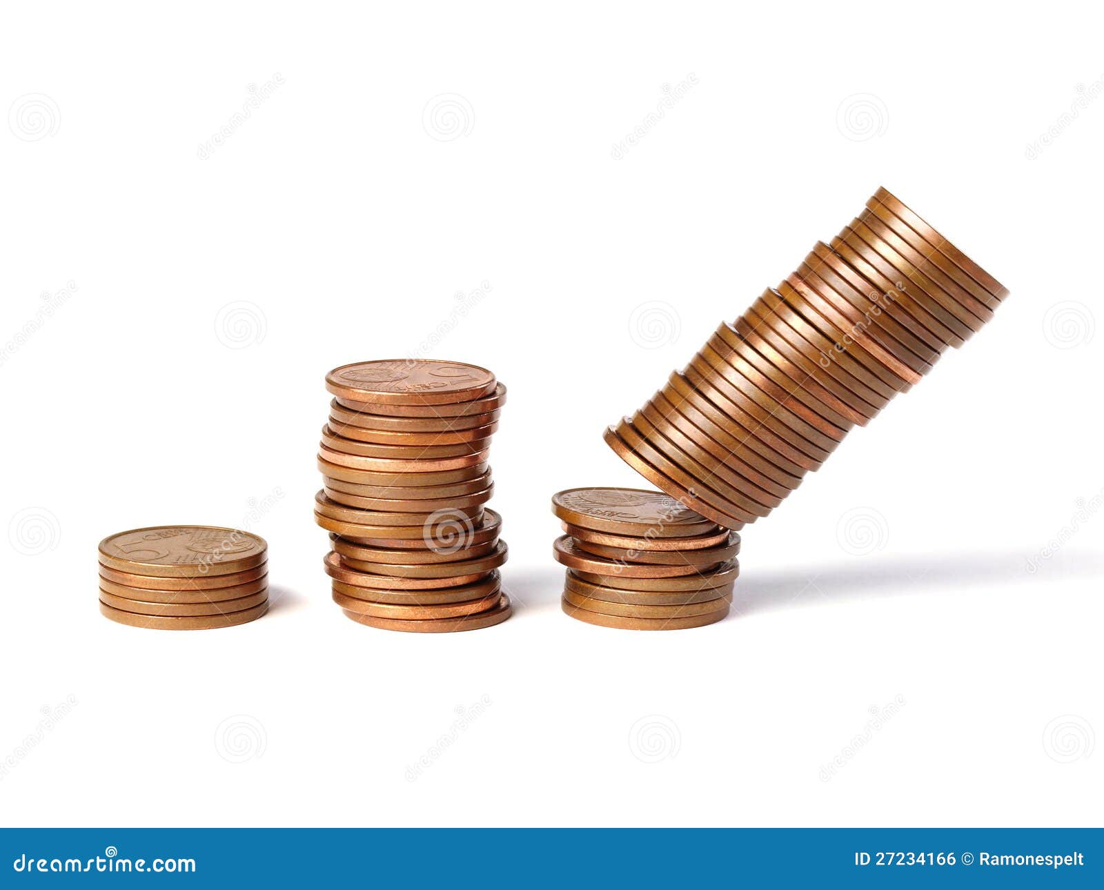 Three stacks of coins 2 stock photo. Image of banking - 27234166