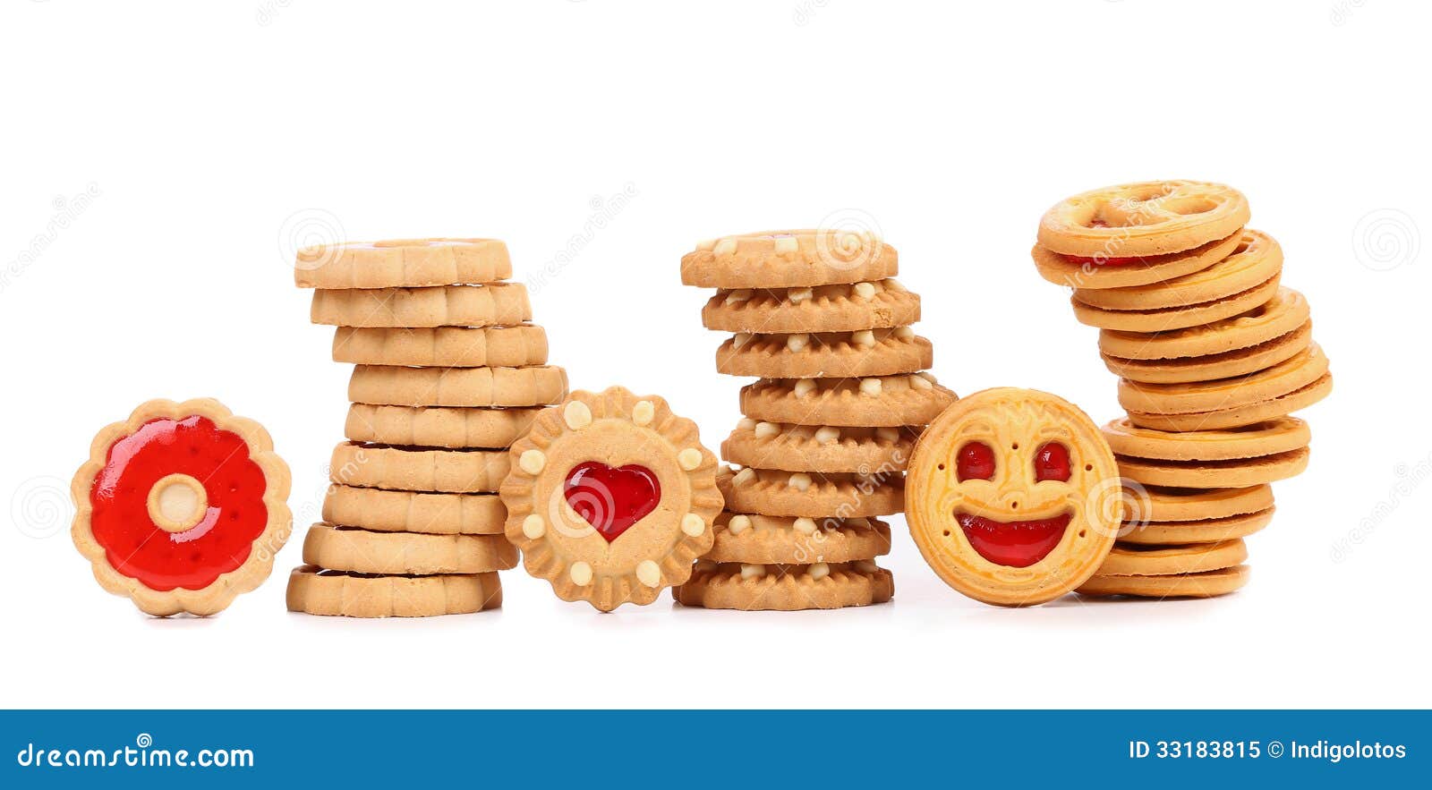 Three Stacks of Different Biscuits. Stock Image - Image of bakery ...