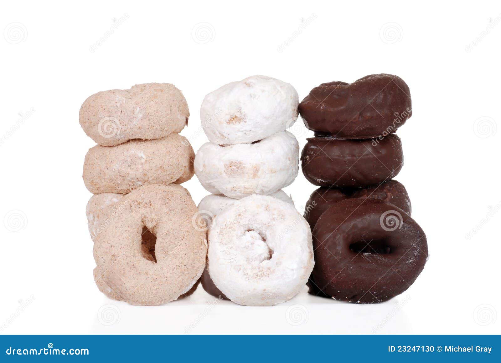 Three Stacks of Fresh Donuts Stock Photo - Image of food, bakery: 23247130