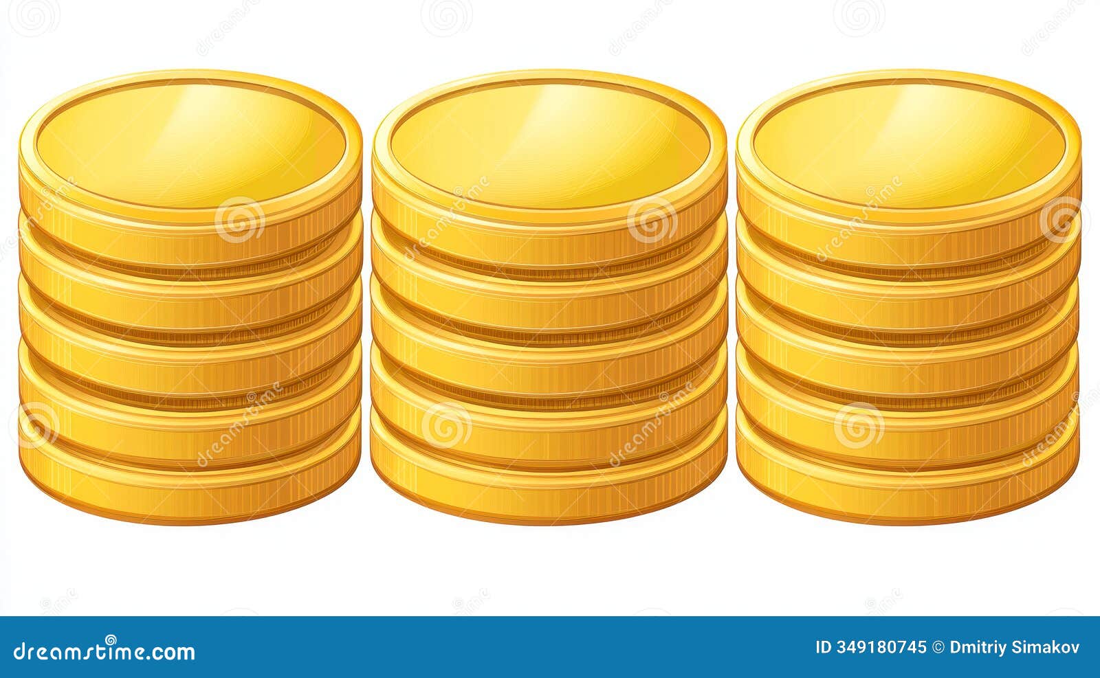 Three stacks of gold stock illustration. Illustration of concept ...
