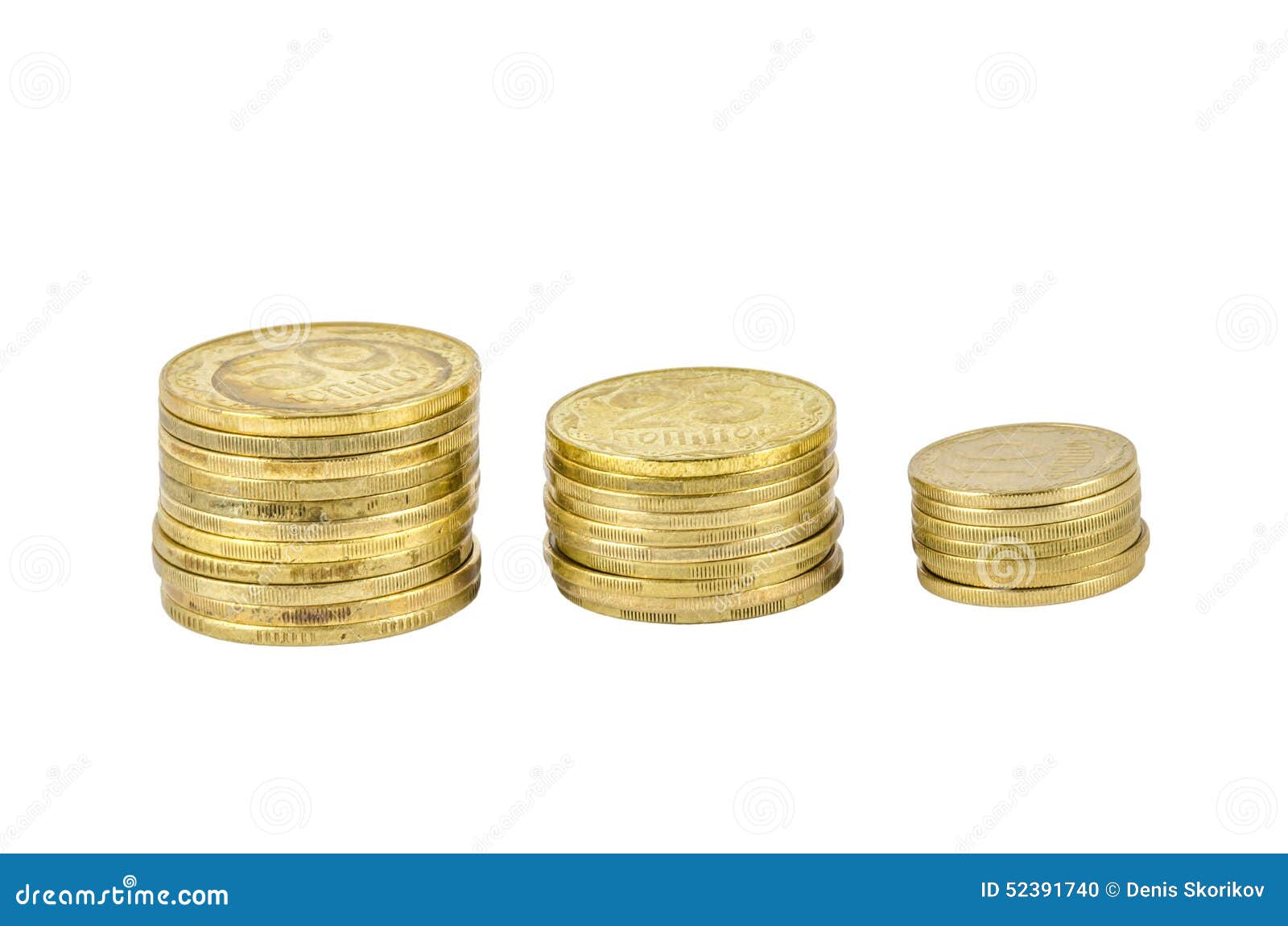 Three Stacks of Ukrainian Coins Stock Photo - Image of currency ...