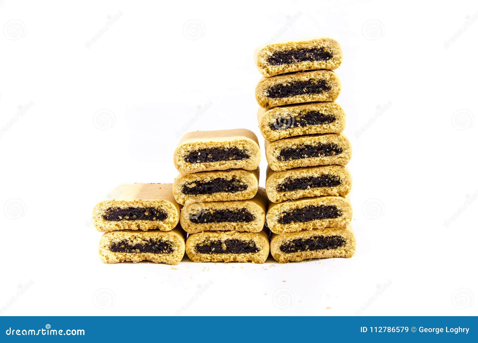 Three Stacks of Very Good Fig Bars Stock Image - Image of three, baker ...
