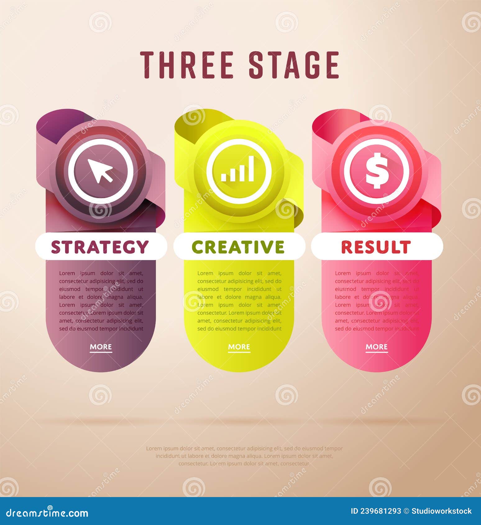 Three Stage Design for Business Success Stock Vector - Illustration of ...