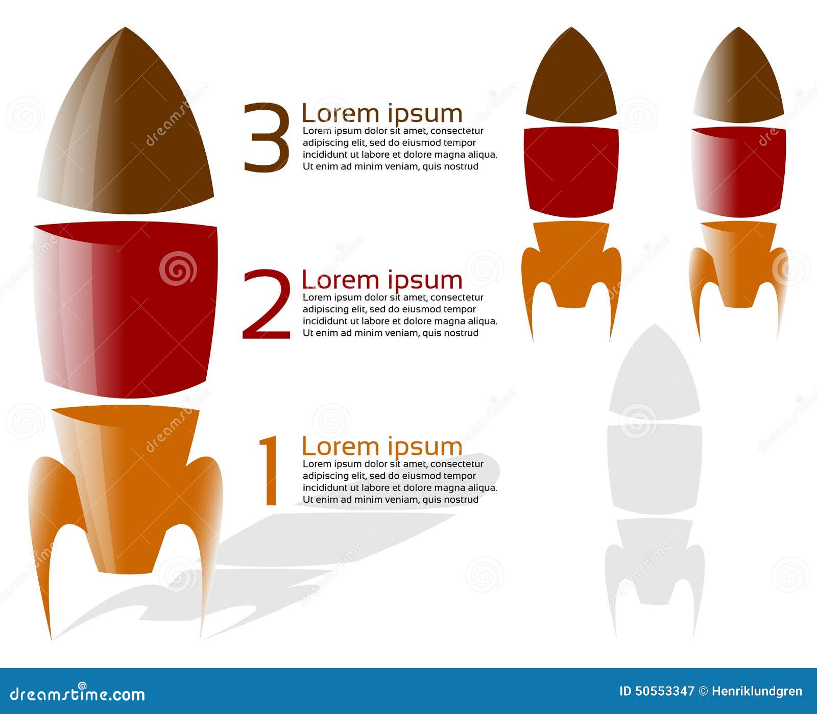 Three Stage Rocket Infographic Stock Vector - Illustration of option ...