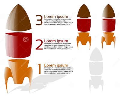 Three Stage Rocket Infographic Stock Vector - Illustration of option ...