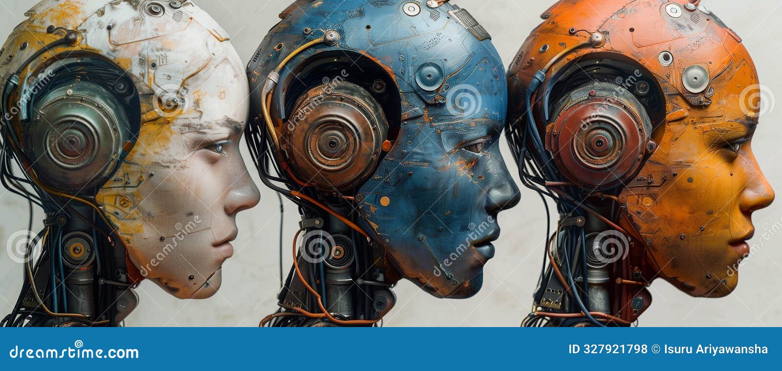 Three Stages of Robotic Evolution Stock Illustration - Illustration of ...