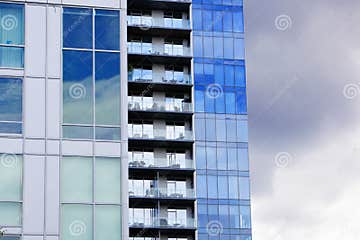 Three Staggered High Rise Buildings Stock Photo - Image of construction ...
