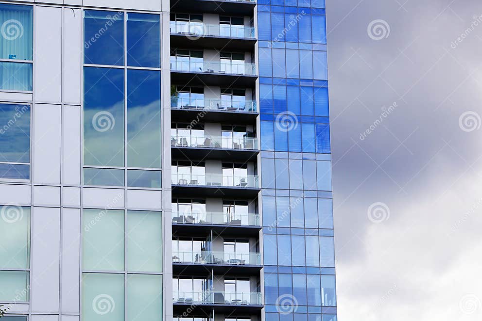 Three Staggered High Rise Buildings Stock Photo - Image of construction ...