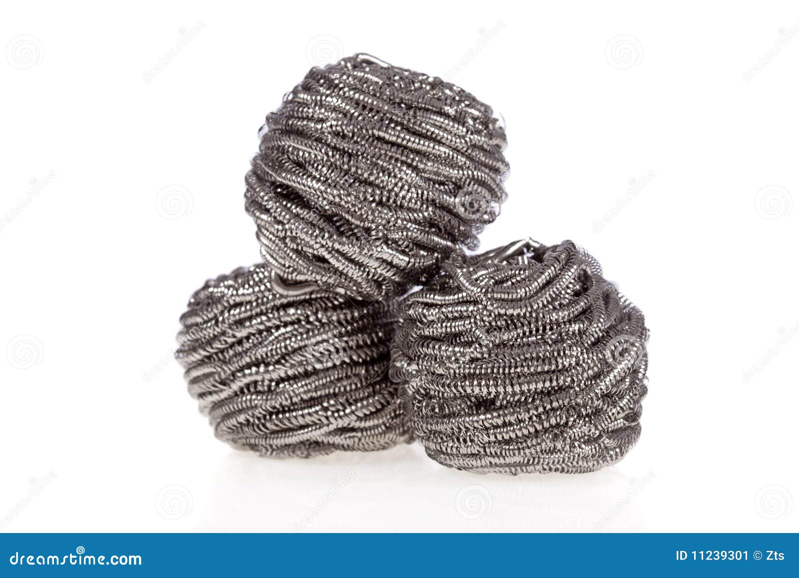 Three Stainless Steel Scouring Pads Isolated on Stock Image - Image of ...