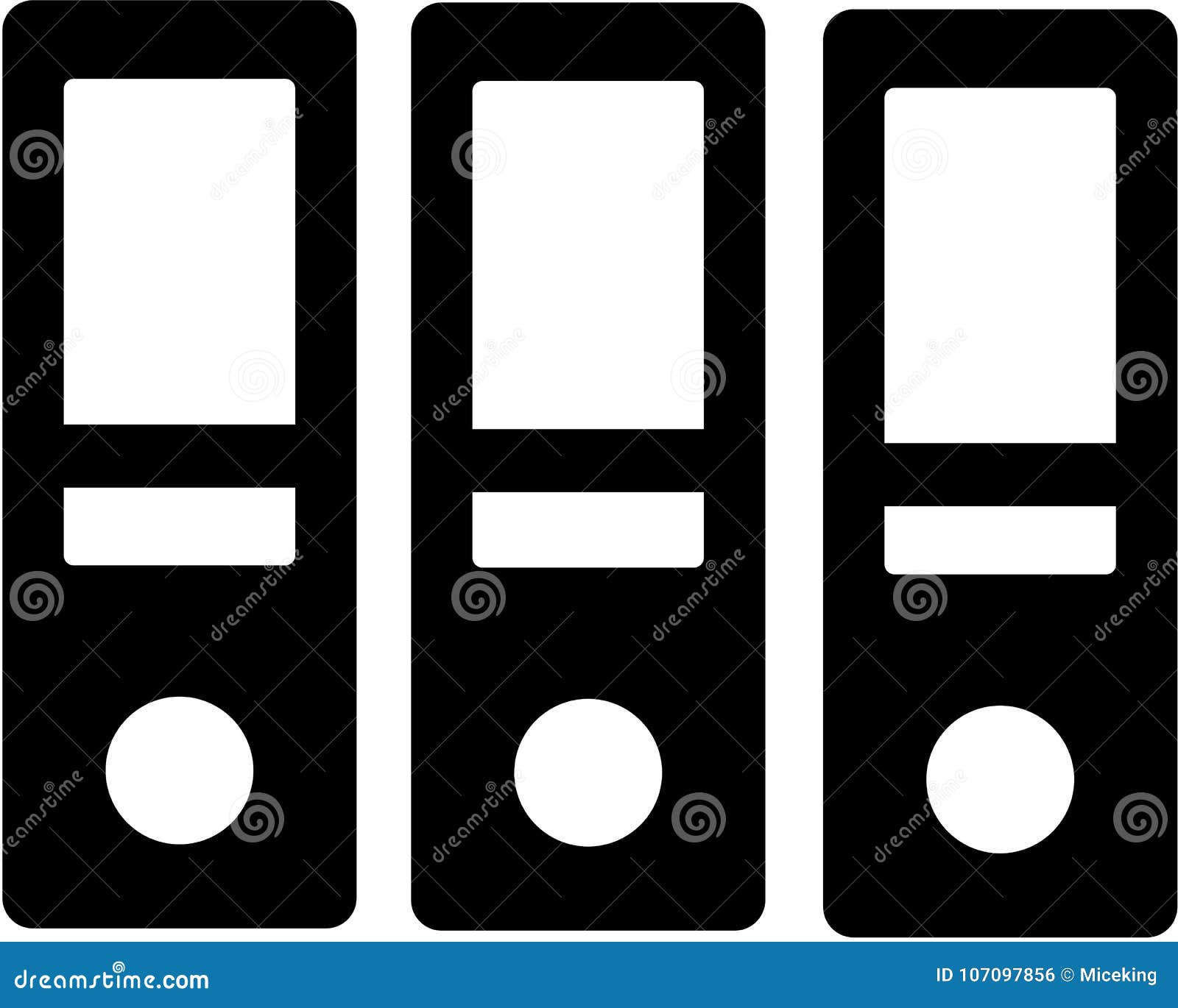 Three Standing Folder icon stock vector. Illustration of icon - 107097856