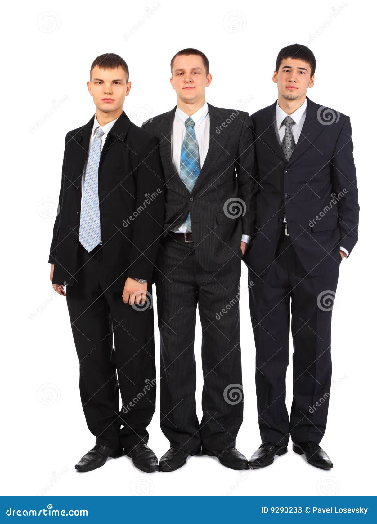 Three Standing Young Businessmen Stock Image - Image of confident ...