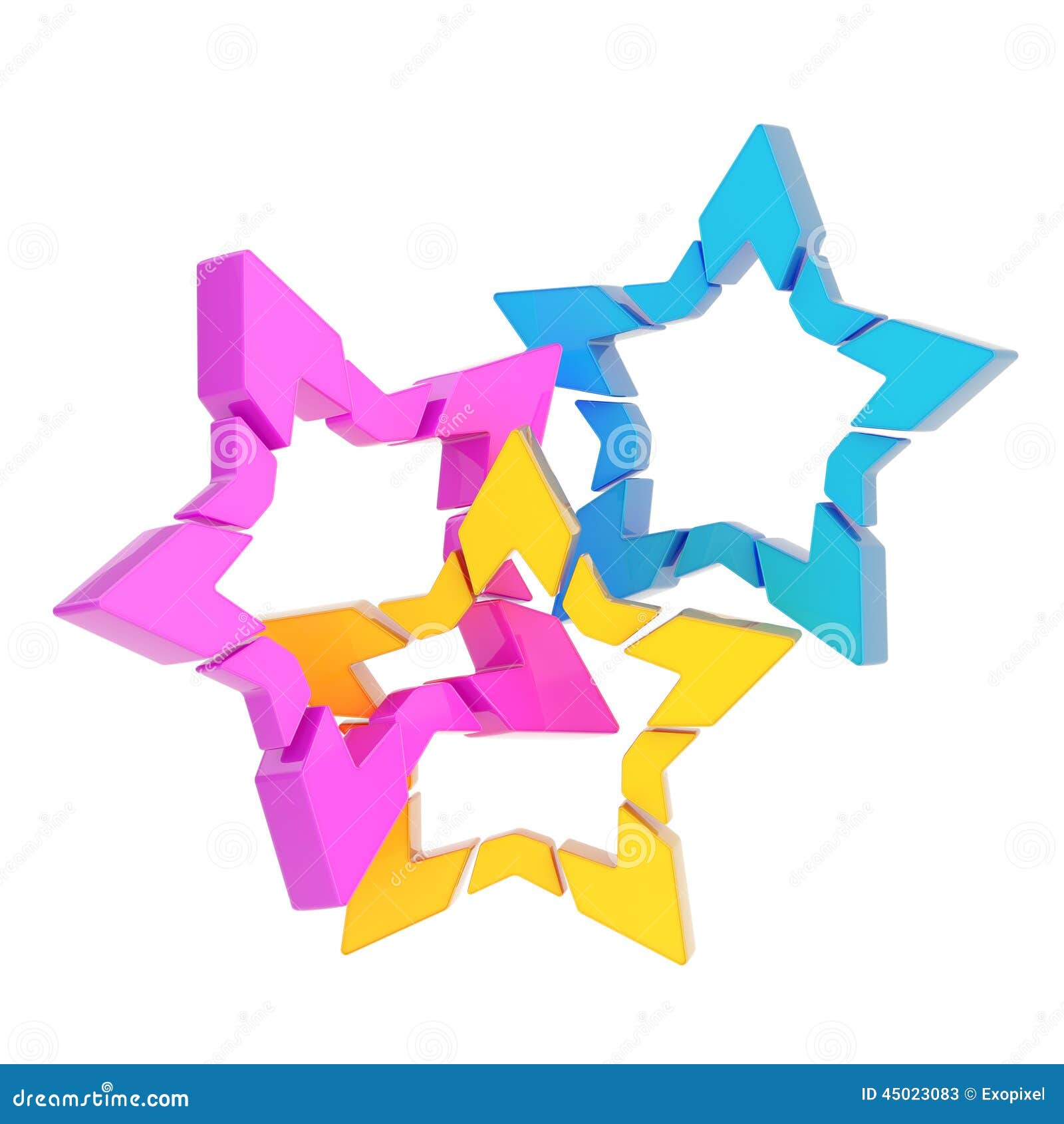 Three star composition stock illustration. Illustration of decoration ...