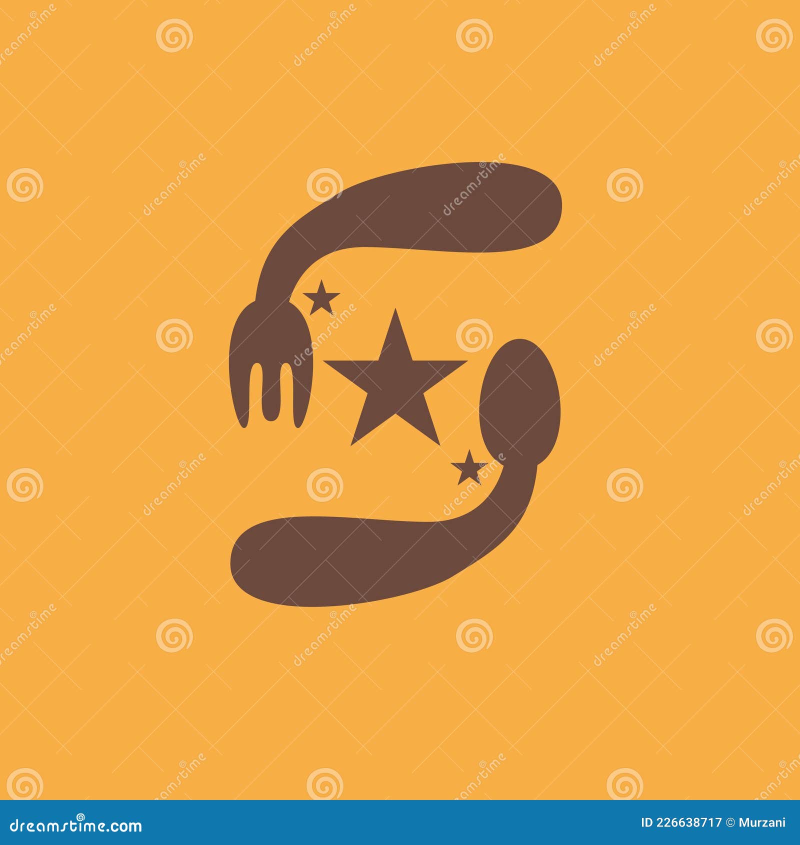 Three Star Food Logo Isolated on Yellow Stock Vector - Illustration of ...