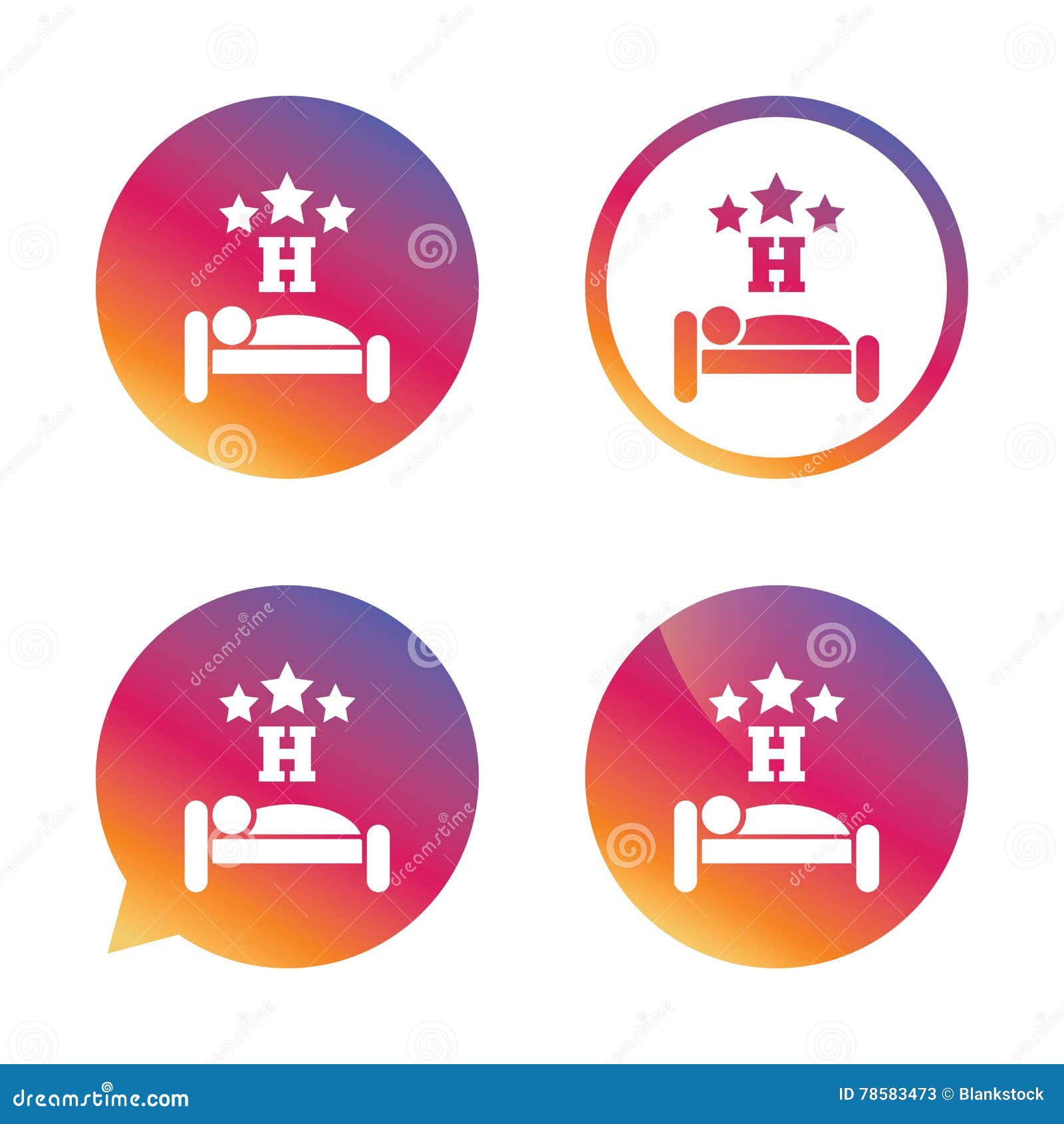 Three Star Hotel Sign Icon. Rest Place. Stock Vector - Illustration of ...