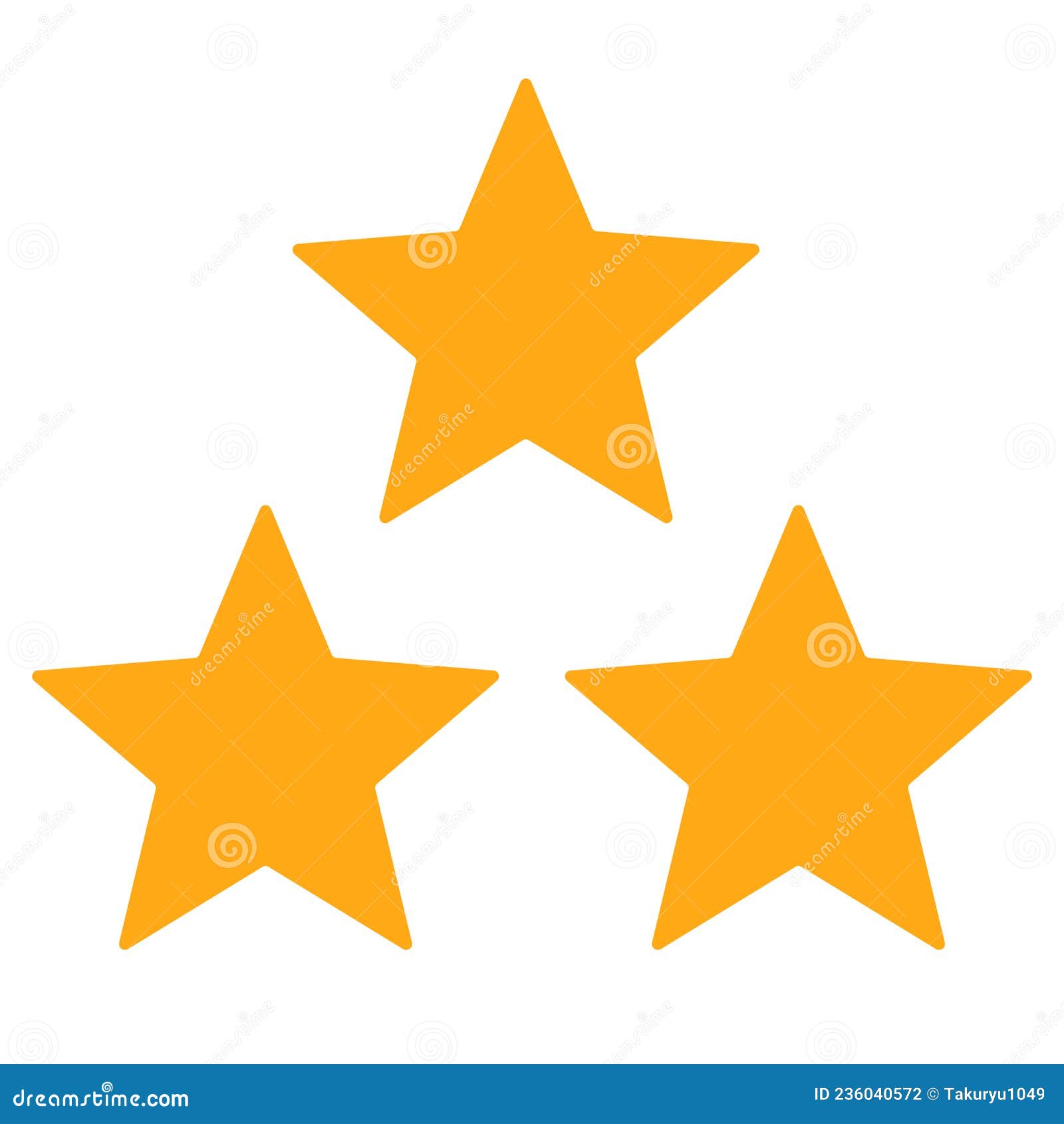 Three Star Mark Icon Set. Vector. Stock Vector - Illustration of design ...
