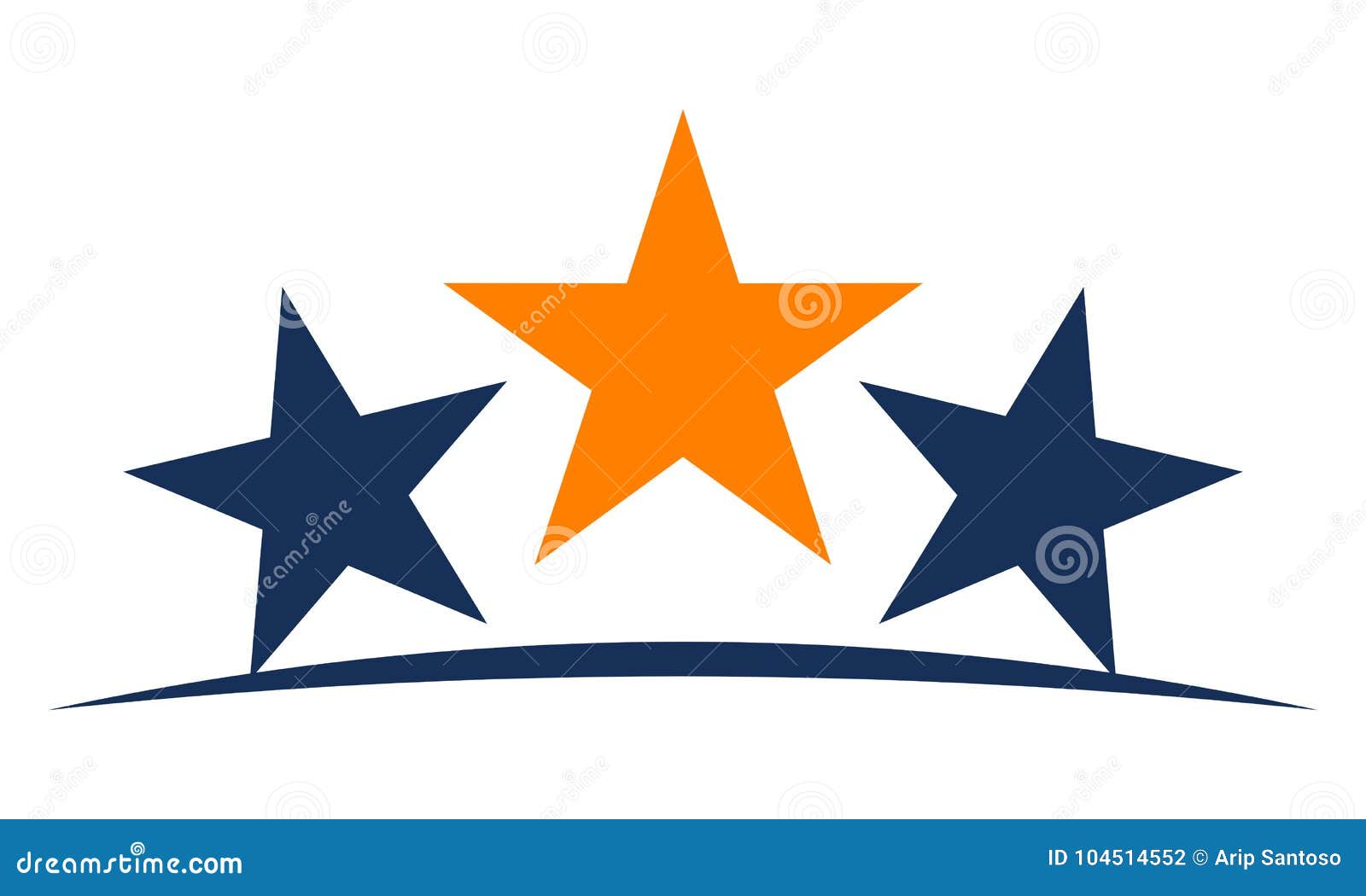 Three Star Modern stock vector. Illustration of isolated - 104514552