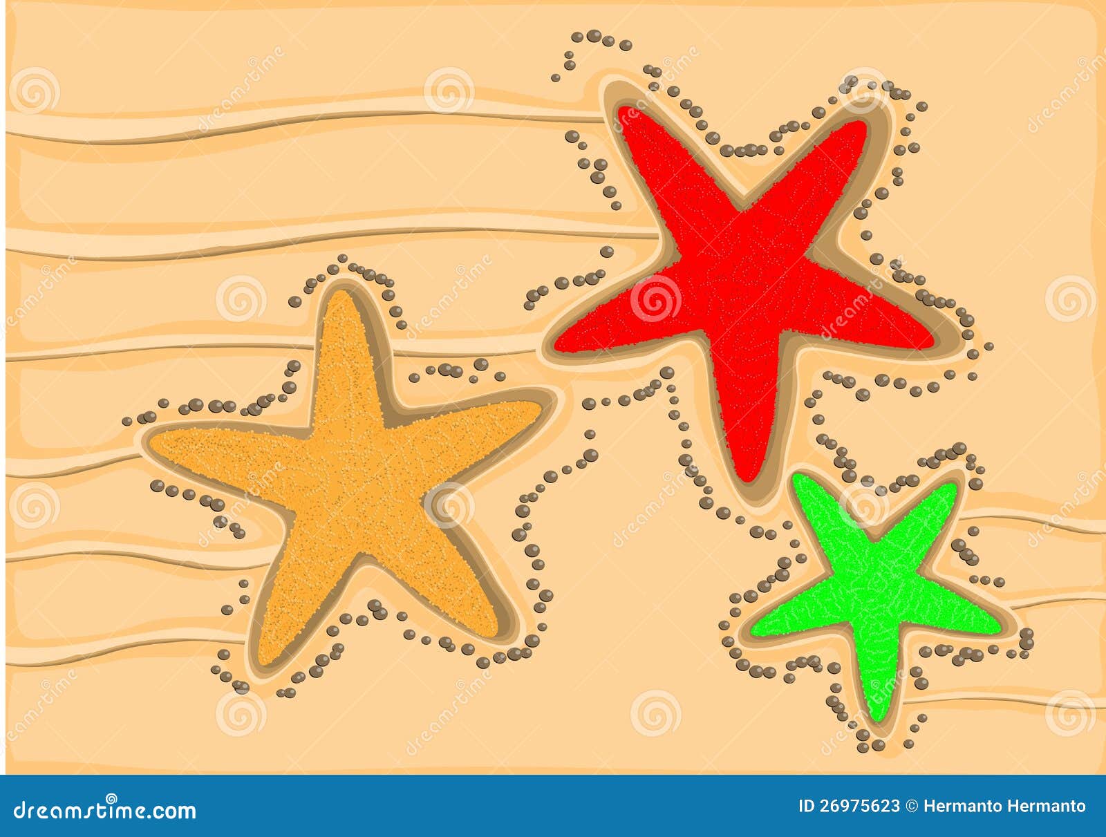 Three starfish stock vector. Illustration of aquatic - 26975623