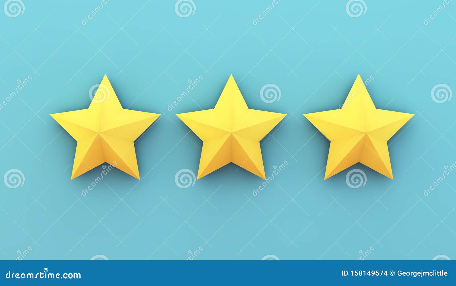 Three Stars on Blue Background Stock Illustration - Illustration of ...