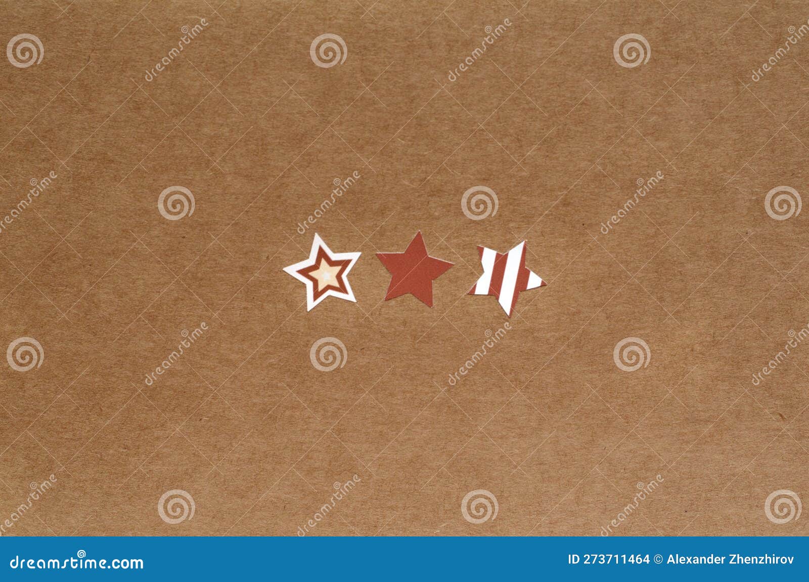Three Stars on Brown Craft Paper Background Stock Photo - Image of ...