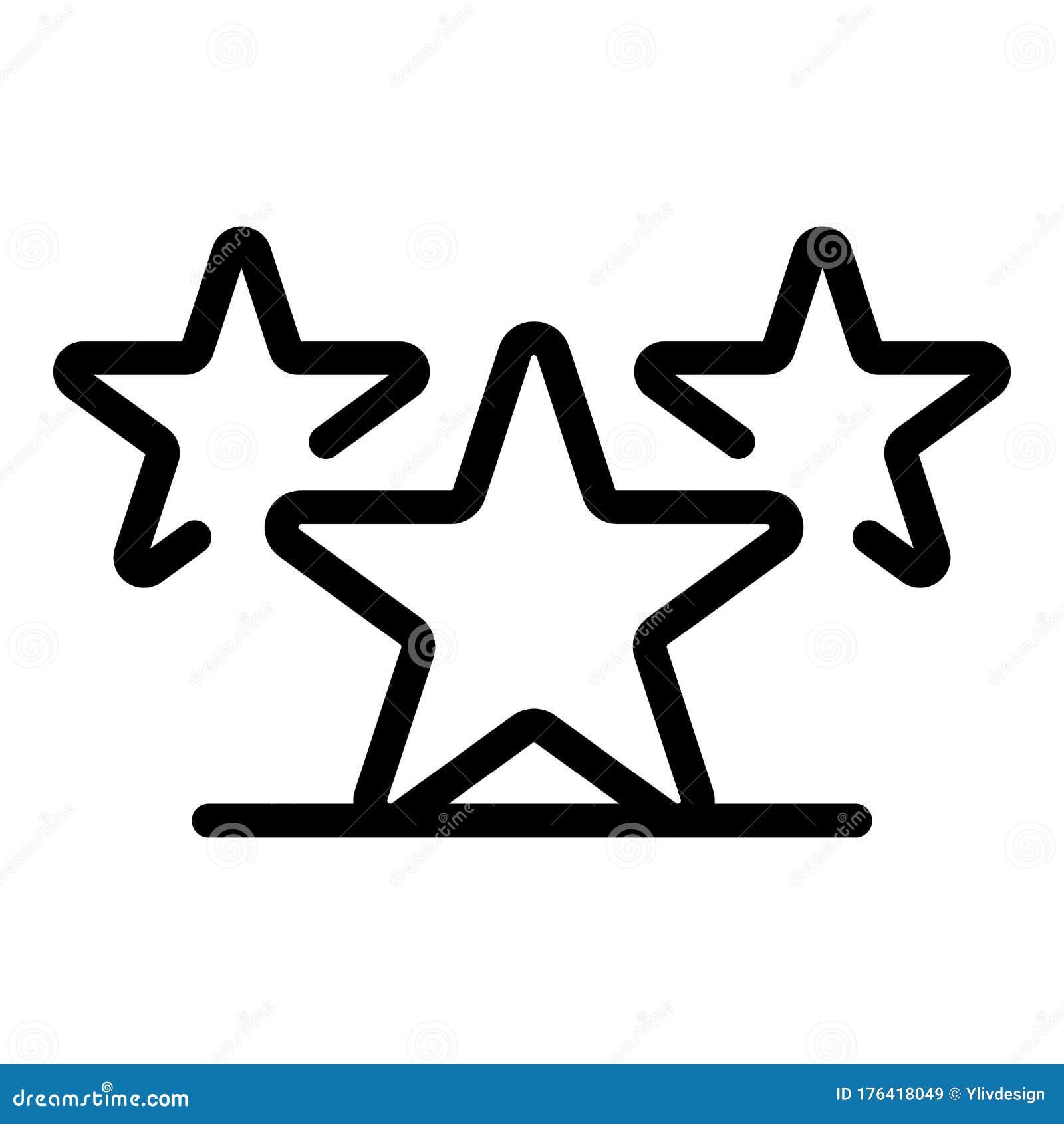 Three Stars Icon, Outline Style Stock Vector - Illustration of shape ...