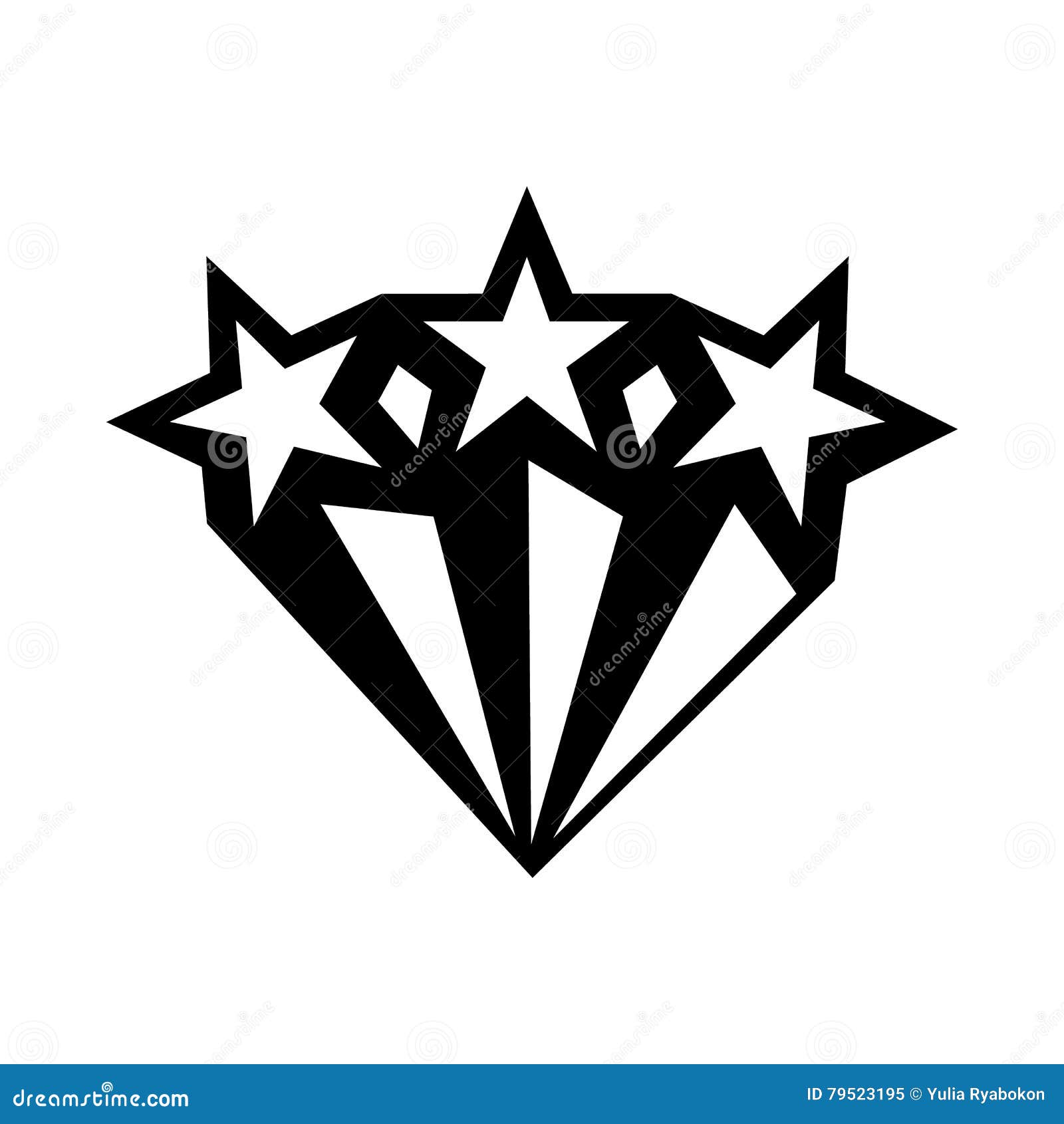 Three Stars Icon, Simple Style Stock Vector - Illustration of metal ...