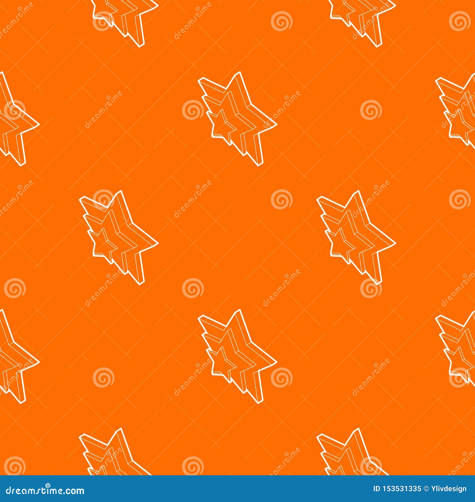 Three Stars Pattern Vector Orange Stock Vector - Illustration of line ...
