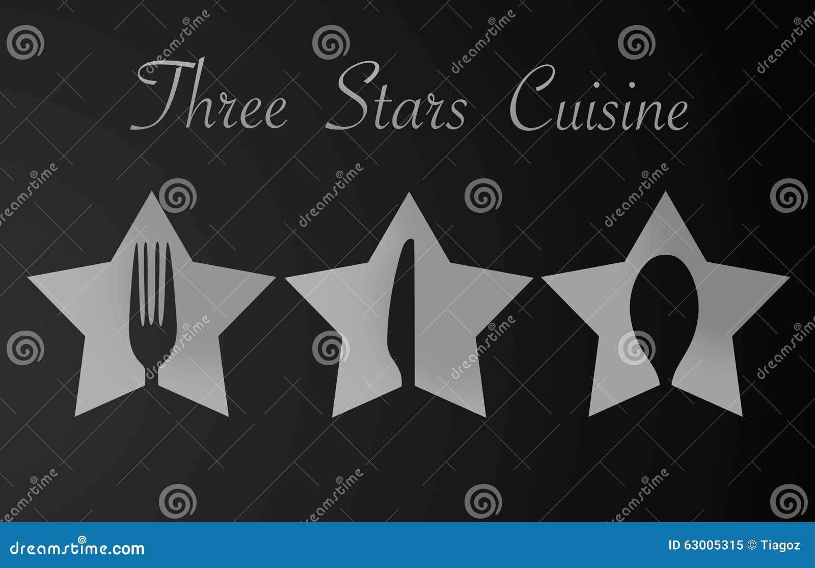 Three Stars Restaurant stock illustration. Illustration of logotype ...