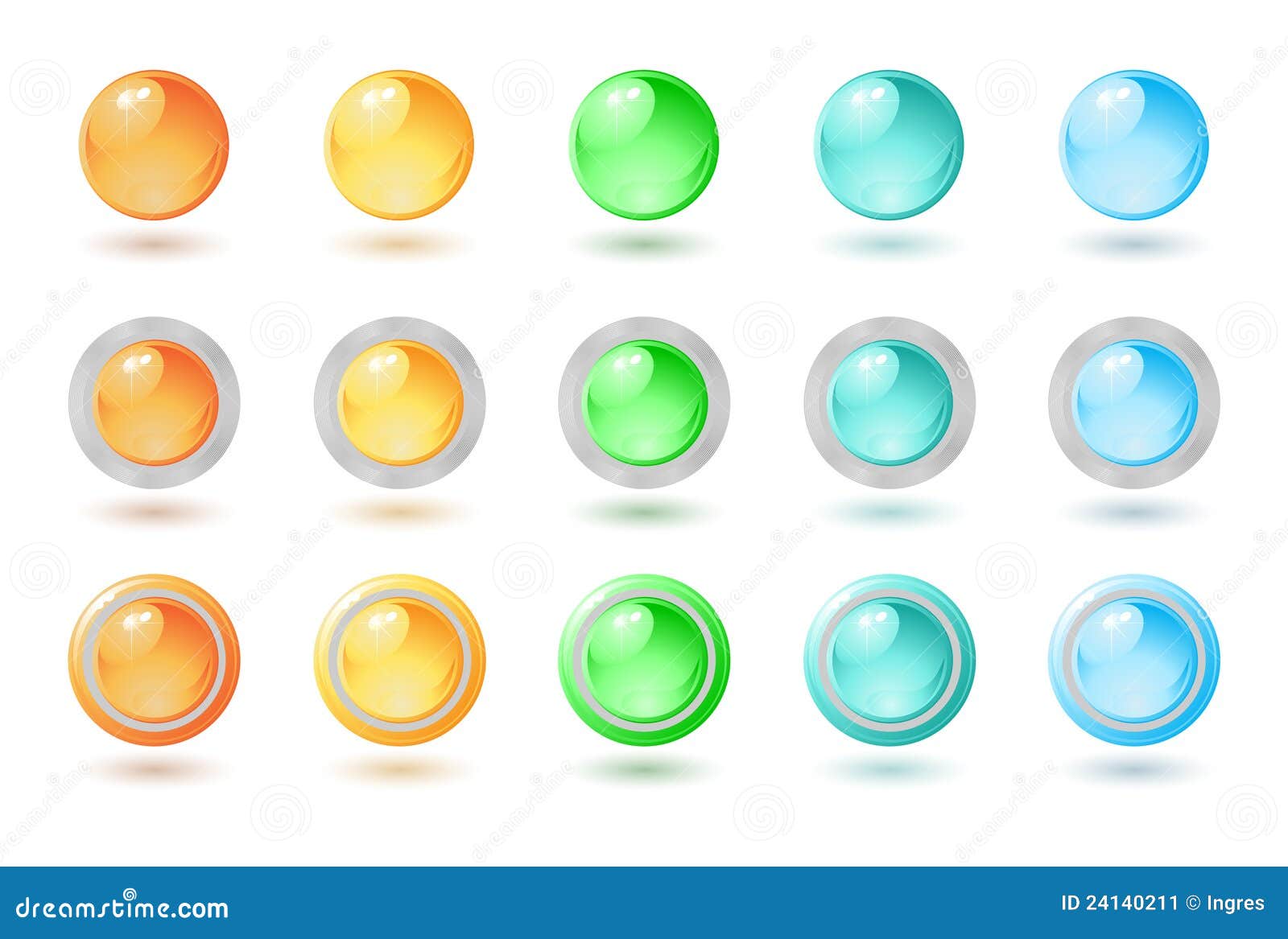 Three-state color buttons stock vector. Illustration of push - 24140211