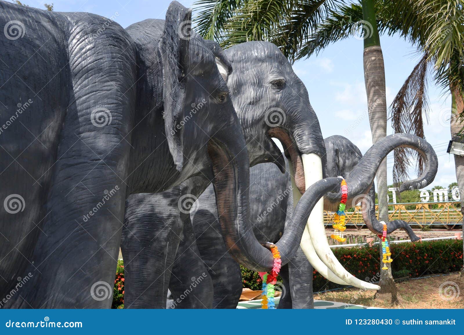 Three statuary elephant stock photo. Image of three - 123280430