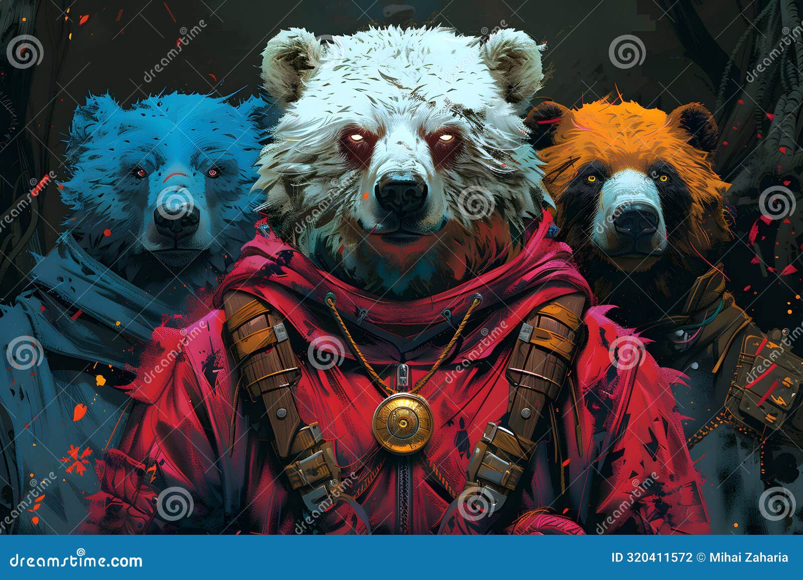 Three Steampunk Bears Illustration Stock Illustration - Illustration of ...