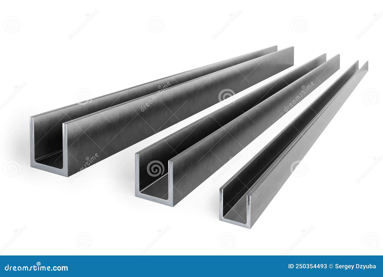 Three Steel Channels of Square Shape Stock Illustration - Illustration ...