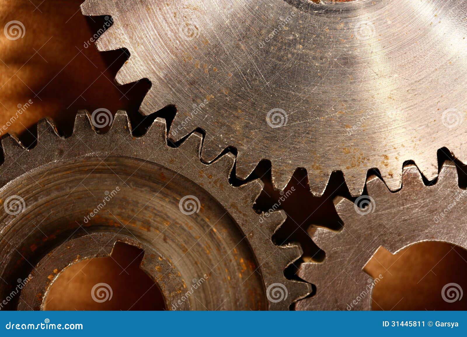 Three steel cogwheels stock image. Image of hole, teeth - 31445811