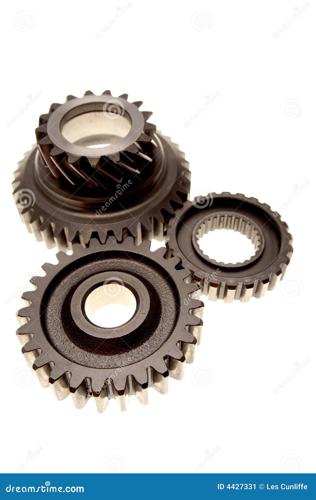 Three steel gears stock image. Image of mesh, engineering - 4427331