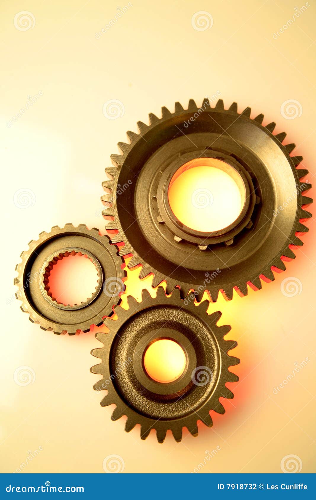 Three steel gears stock photo. Image of indoor, color - 7918732