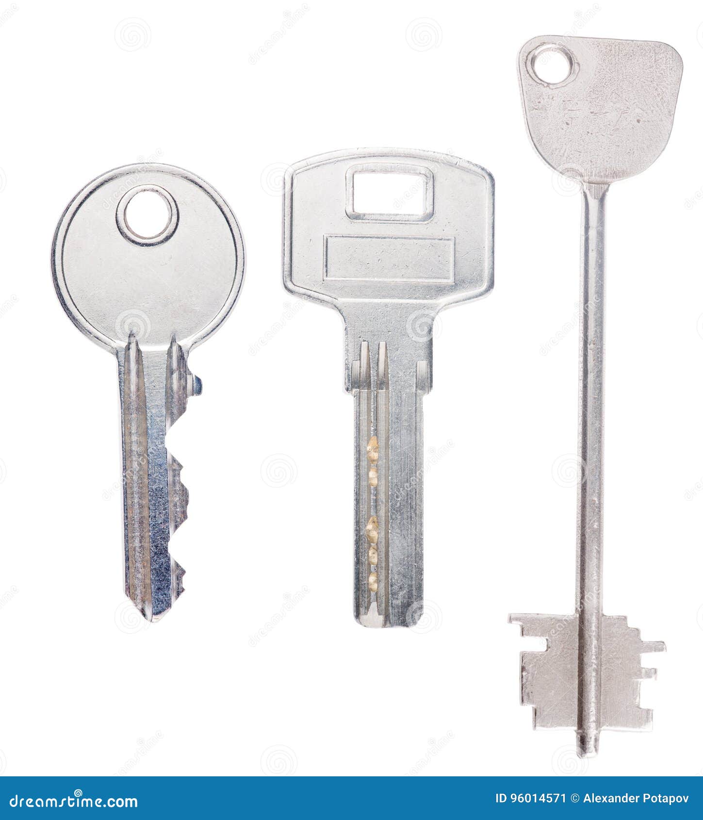 Three steel keys on white stock image. Image of shiny - 96014571