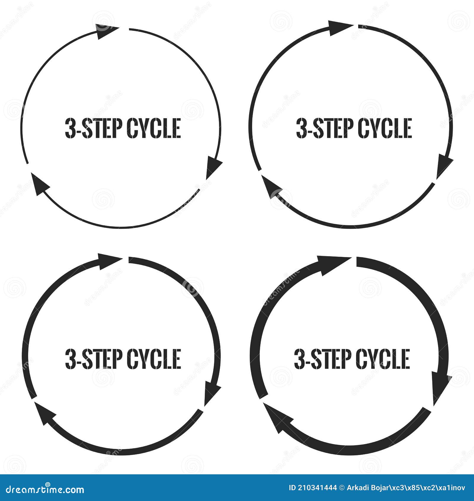 3 step arrow cycle stock vector. Illustration of circular - 210341444