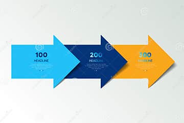Three Step Arrow Template for Presentation. 3 Steps Options, Elements ...