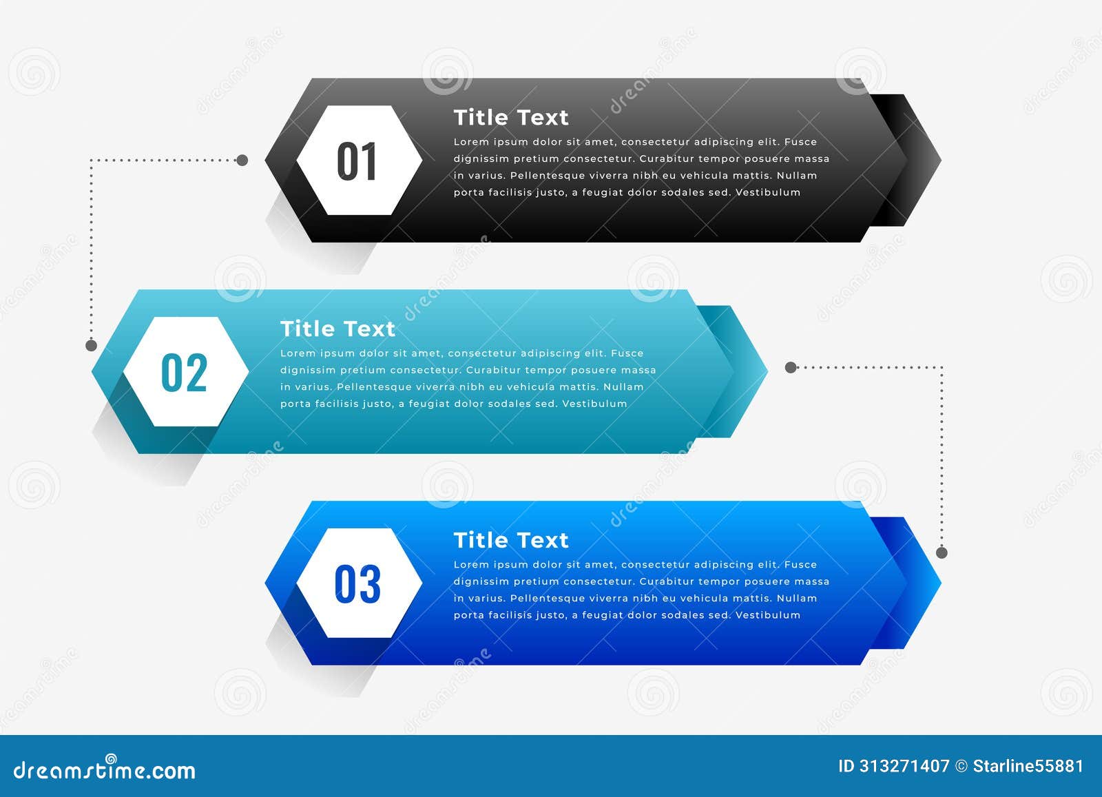 Three Step Business Option Chart Template for Office Presentation Stock ...